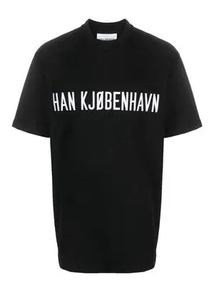 HAN KJØBENHAVN Logo-print Organic Cotton T-shirt - Black