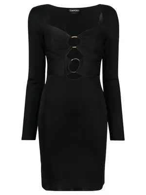 TOM FORD Cut-out Knit Mini Dress - Black