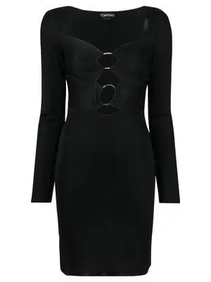 TOM FORD Cut-out Knit Mini Dress - Black
