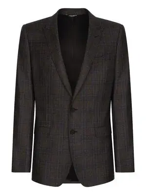Dolce & Gabbana Prince Of Wales Check Pattern Blazer - Grey