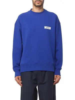 MSGM Msgm Cotton Logo Sweatshirt Blue