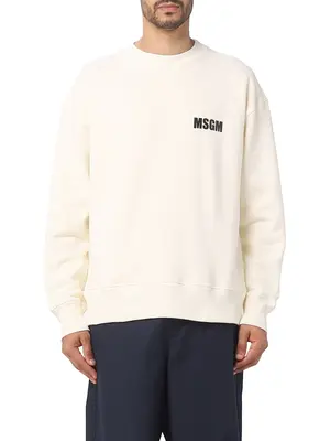 MSGM Msgm Cotton Logo Sweatshirt Cream
