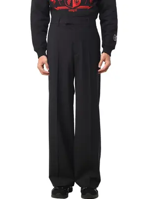 MSGM Pants In Stretch Virgin Wool - Black