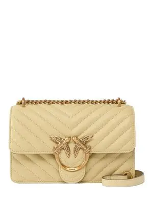 Pinko Quilted Chevron Chain Strap Shoulder Bag - Yellow