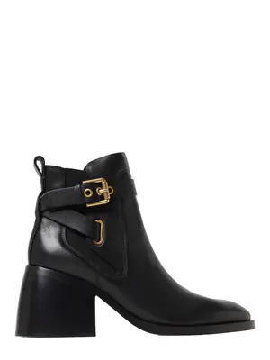 See By Chloé Averil Leather Ankle Boots With Buckle - Black 1