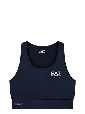 EA7 Tennis Pro Sports Bra In Ventus7 Technical Fabric - Blue / Navy