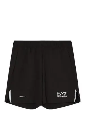 Emporio Armani Ea7 Tennis Pro Shorts In Ventus7 Technical Fabric - Black