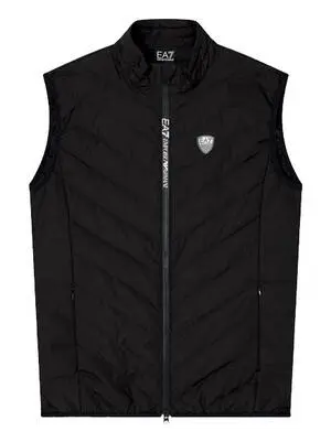 Emporio Armani Ea7 Packable Technical Fabric Padded Gilet - Black