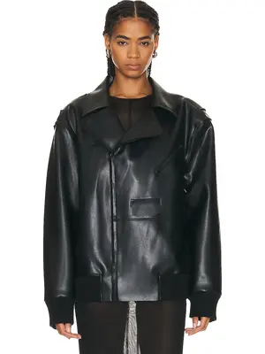 Norma Kamali Oversized Moto Jacket - Black