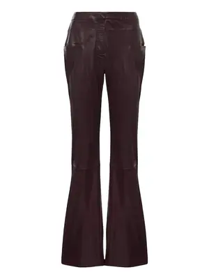 Altuzarra Serge Bootcut Leather Pants - Purple