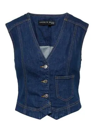 Veronica Beard Valeria Denim Vest - Blue