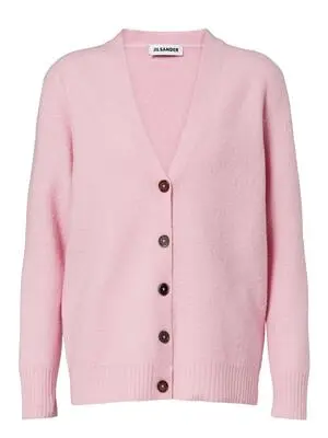 JIL SANDER V-neck Wool Cardigan - Pink