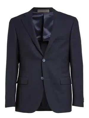 Corneliani Hopsack Wool Blazer - Navy