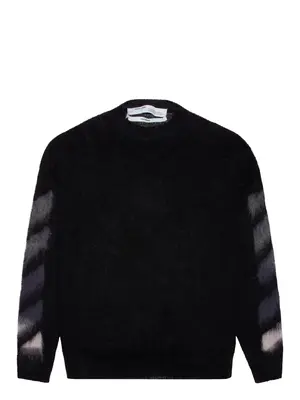 Off-White Diag Brushed Mohair Crewneck - Black