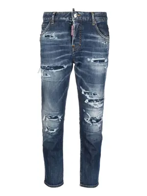 Dsquared2 Distressed Cropped Jeans - Blue