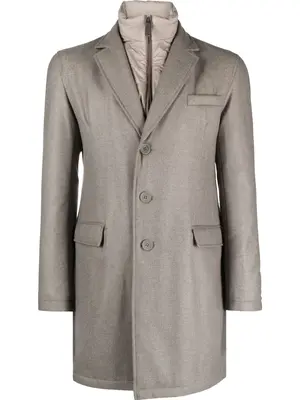 Herno Hybrid Single-breasted Coat - Grey
