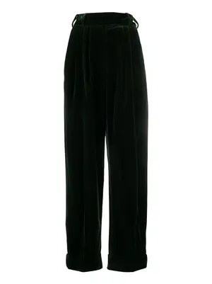 Alexandre Vauthier High-waisted Velvet Trousers - Green
