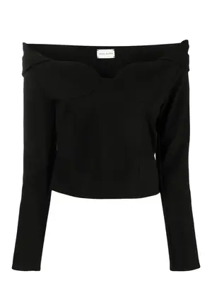 Magda Butrym Off-shoulder Long-sleeve Top - Black