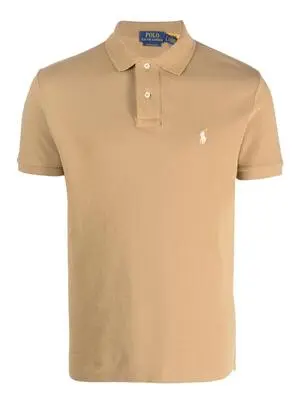 Polo Ralph Lauren Logo-embroidered Short-sleeve Polo - Neutrals