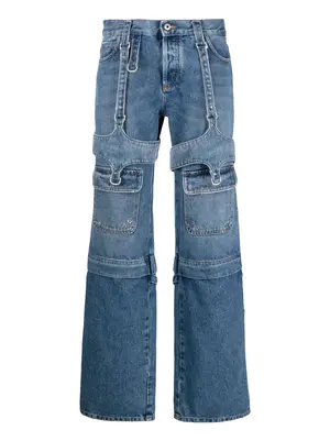 Off-White Cargo Straight-leg Jeans - Blue