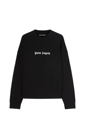 Palm Angels Logo-print Crew-neck Sweatshirt - Black