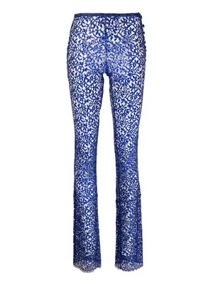 Coperni Corded-lace Flared Trousers - Blue