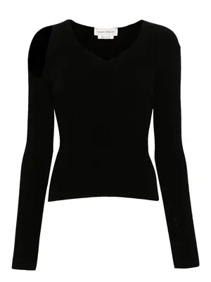 Alexander McQueen Cut-out Detail Sweater - Black