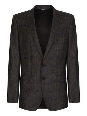 Dolce & Gabbana Prince Of Wales Patterned Wool Blazer - Brown