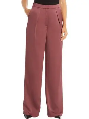 Misook Woven Wide Leg Trousers - African Violet