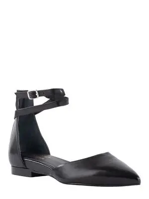 Seychelles Seychelles Ankle Strap D'Orsay Pointed Toe Flat Black
