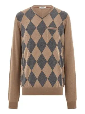 FERRAGAMO V-neck Sweater - Beige