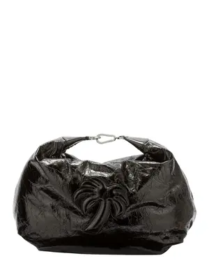 Palm Angels Palm-motif Leather Hobo Bag - Black