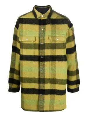 Rick Owens Plaid-check Wool Coat - Green
