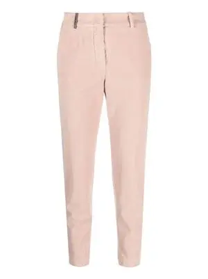 PESERICO Tapered-Leg Cropped Corduroy Trousers