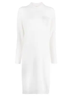 Peserico Metallic-threading Tricot Midi Dress - White