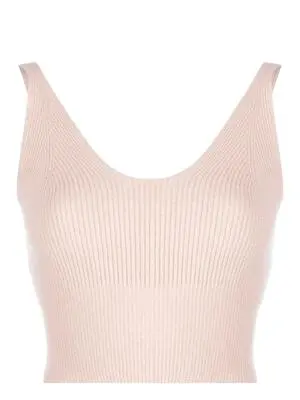 PESERICO Ribbed-Knit U-Neck Tank Top