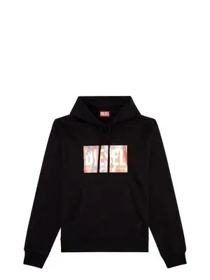 DIESEL S-ginn-hood-l4 Logo-print Hoodie - Black