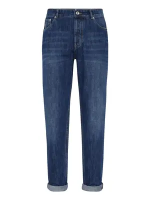 Brunello Cucinelli Mid-rise Tapered Jeans - Blue