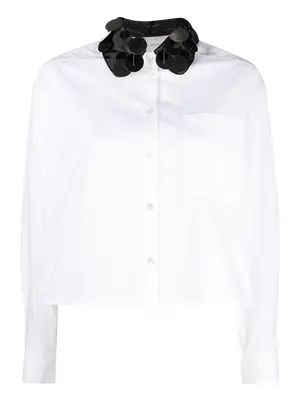 TELA Sequin-detailed Cotton Shirt - White