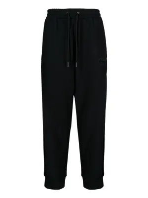 Giorgio Armani Logo-embroidered Tapered Track Pants - Black