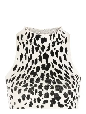 SSHEENA Animal-pattern Crop Top - Neutrals