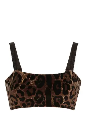 Dolce & Gabbana Leopard-print Crop Top - Brown