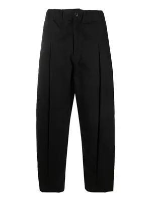 SAGE NATION Box-pleat Wide-leg Trousers - Black