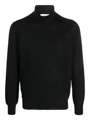 LARDINI Roll-neck Knitted Jumper - Black