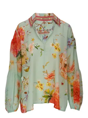 Camilla Floral-print Silk Blouse - Multicolour