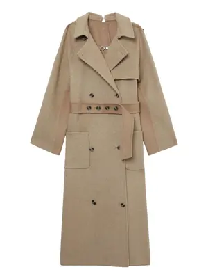 Rokh Button-detailed Double-breasted Maxi Coat - Brown