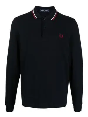 Fred Perry Logo-embroidered Cotton Polo Shirt - Blue