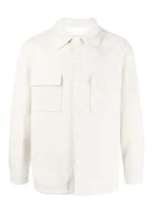 FAMILY FIRST French-terry Flap-pocket Shirt - White