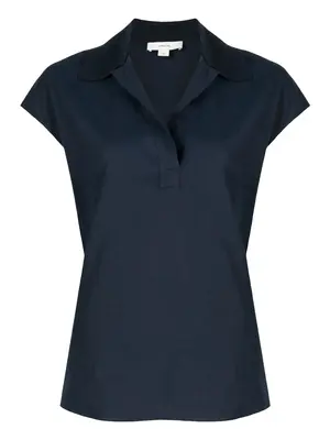 Vince Cap-sleeve Polo Shirt - Blue