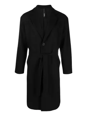 HEVO Cisternino Belted Single-breasted Coat - Black